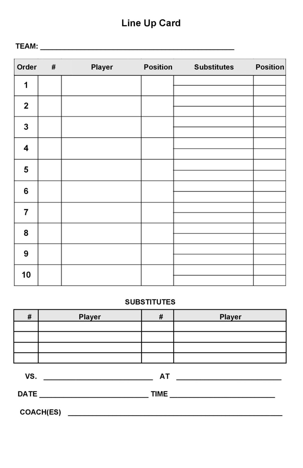 Efficient Baseball Lineup Template: Streamlining Your Team's ...