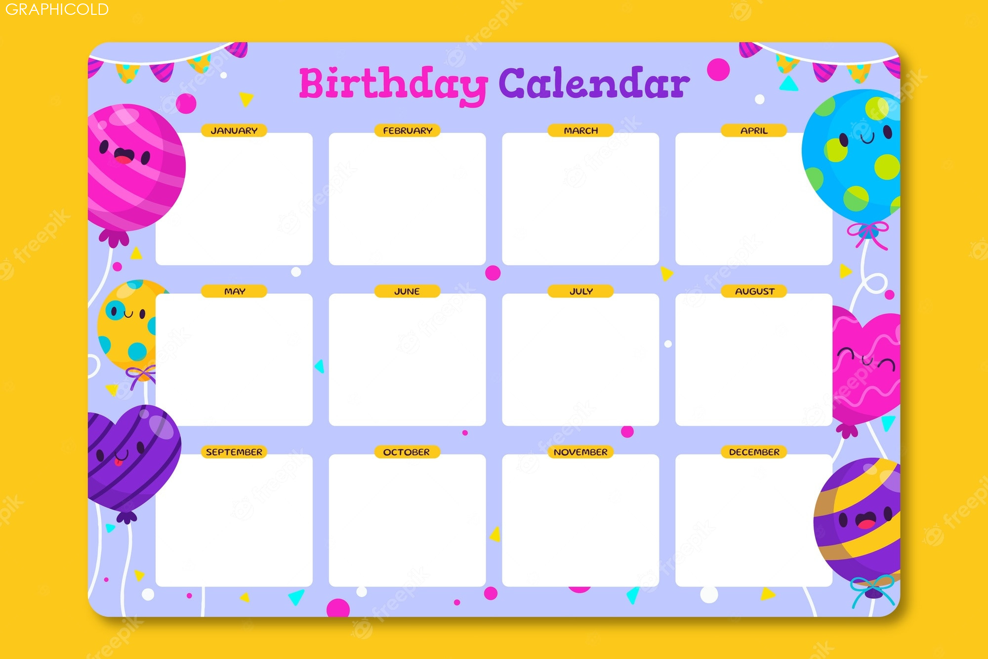 Birthday Calendar Template Keep Track Of Your Loved Ones Special Days Birthday Calendar Template Keep Track Of Your Loved Ones Special Days