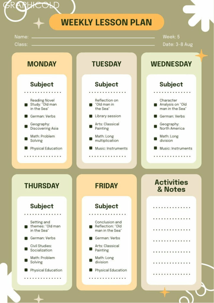Weekly Lesson Plan Template: A Comprehensive Guide For Effective ...