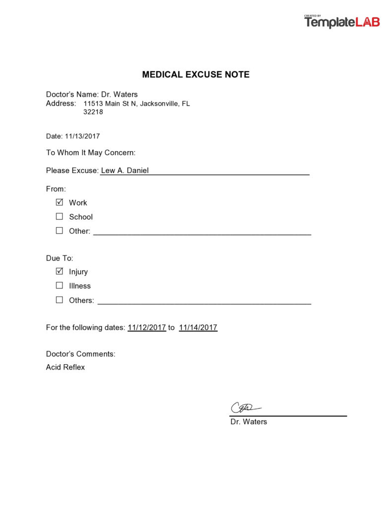 Doctor Note Template: A Convenient Solution For Medical Excuses ...