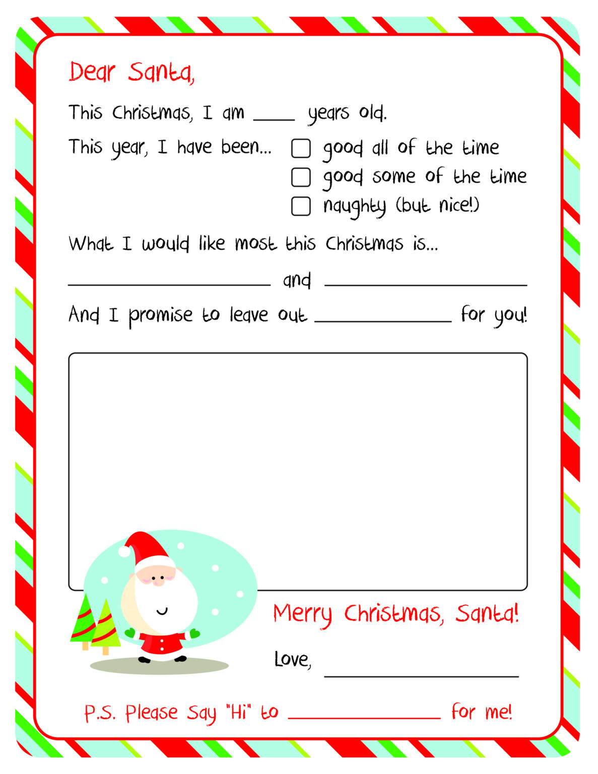 Spread The Holiday Cheer With Our Free Letter To Santa Template ...