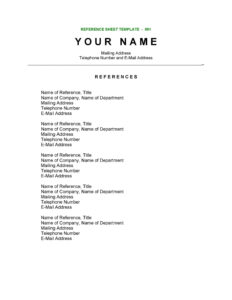 Creating A Professional List Of References Template: A Comprehensive ...