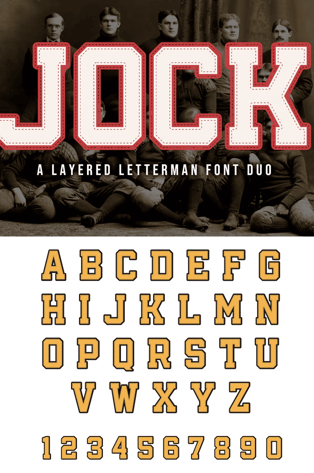 JOCK – The Classic Letterman Font - GRAPHICOLD