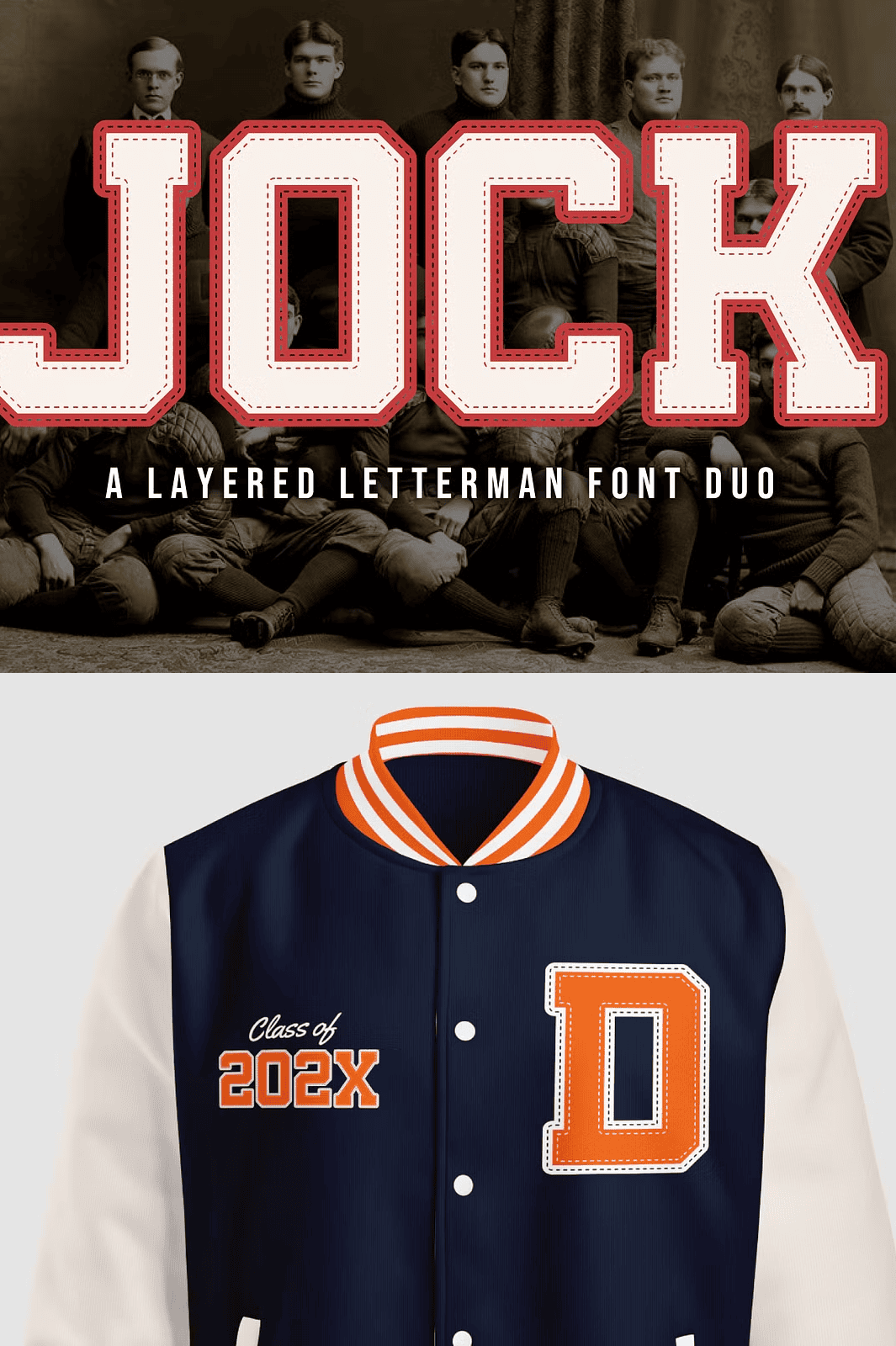JOCK – The Classic Letterman Font - GRAPHICOLD