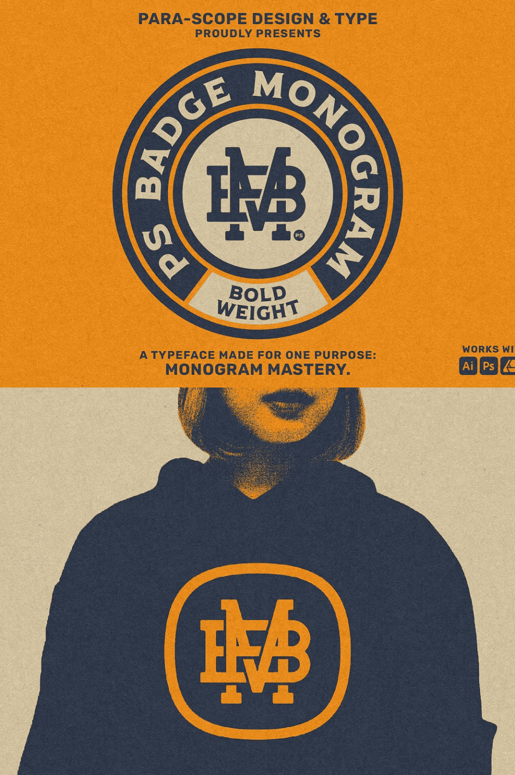 PS BADGE MONOGRAM - BOLD WEIGHT - GRAPHICOLD