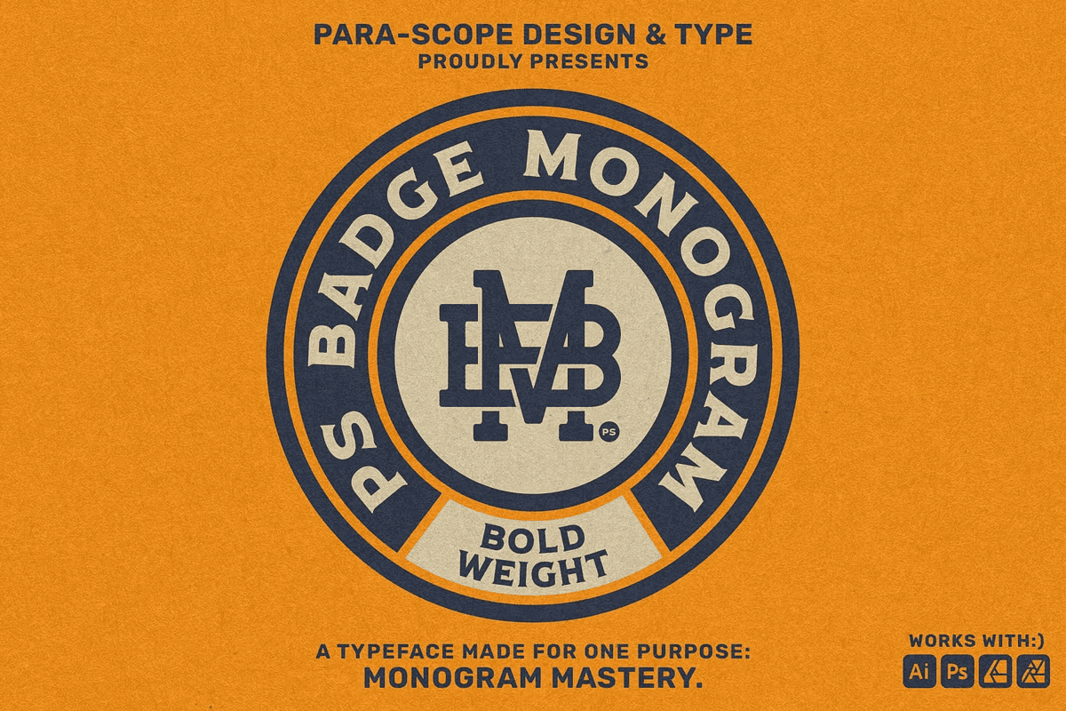 PS BADGE MONOGRAM - BOLD WEIGHT - GRAPHICOLD