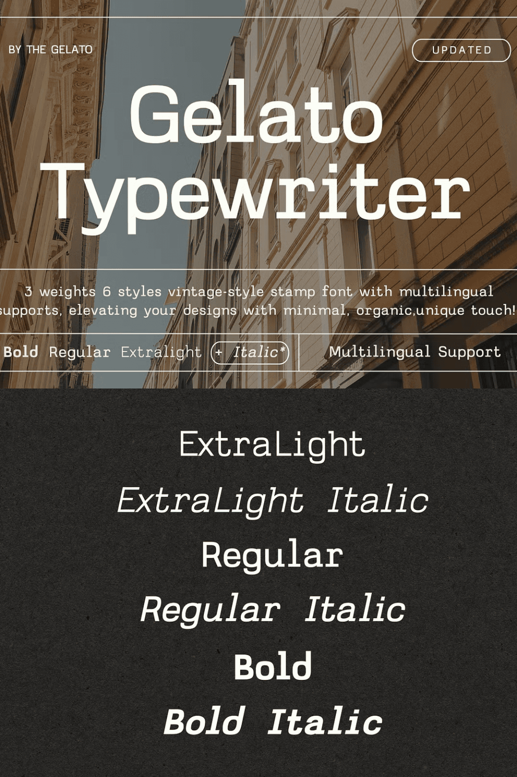 Gelato Typewriter Vintage Stamp Font - GRAPHICOLD