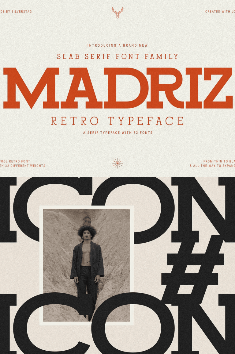 Madriz - Retro Slab Serif Typeface - GRAPHICOLD