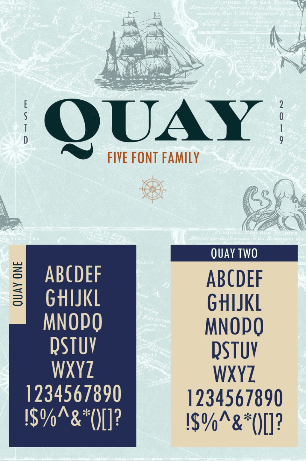 Quay Font Bundle & Bonus Logos - GRAPHICOLD