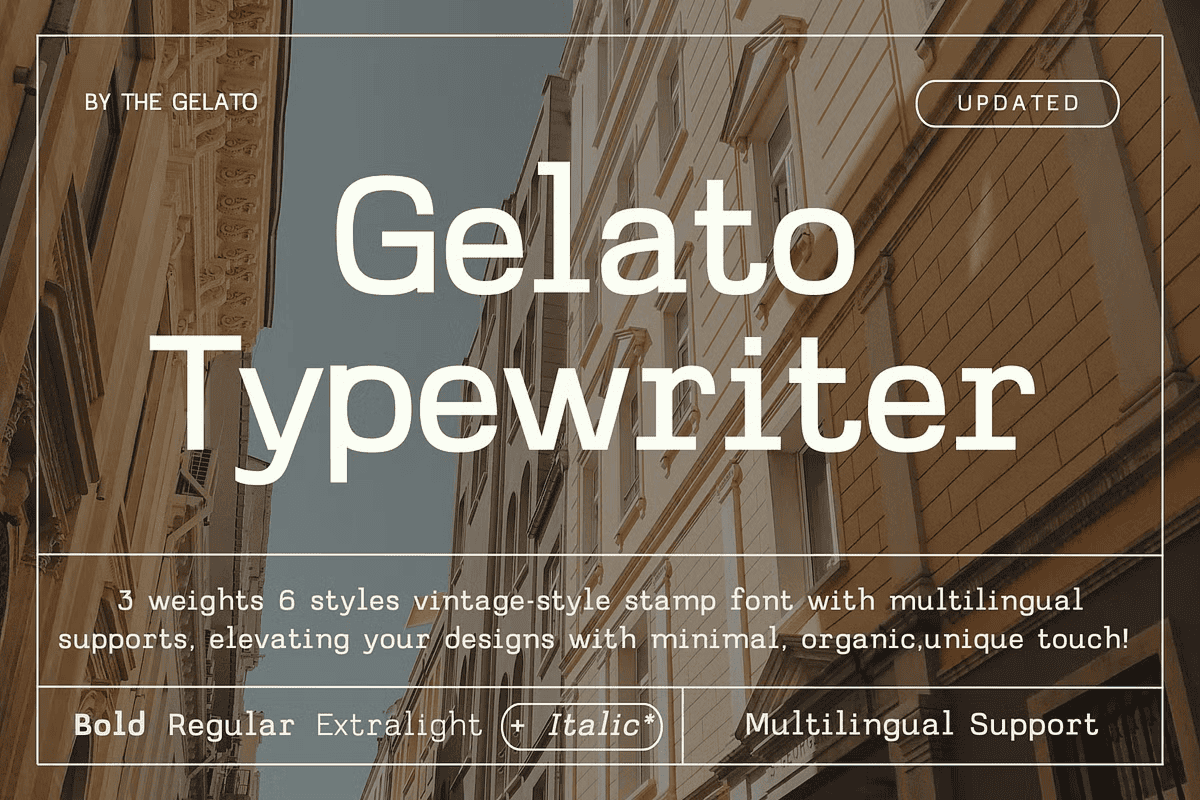Gelato Typewriter Vintage Stamp Font - GRAPHICOLD