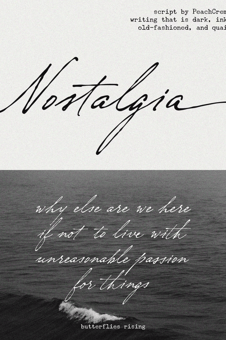 Nostalgia // Vintage Script Font - GRAPHICOLD