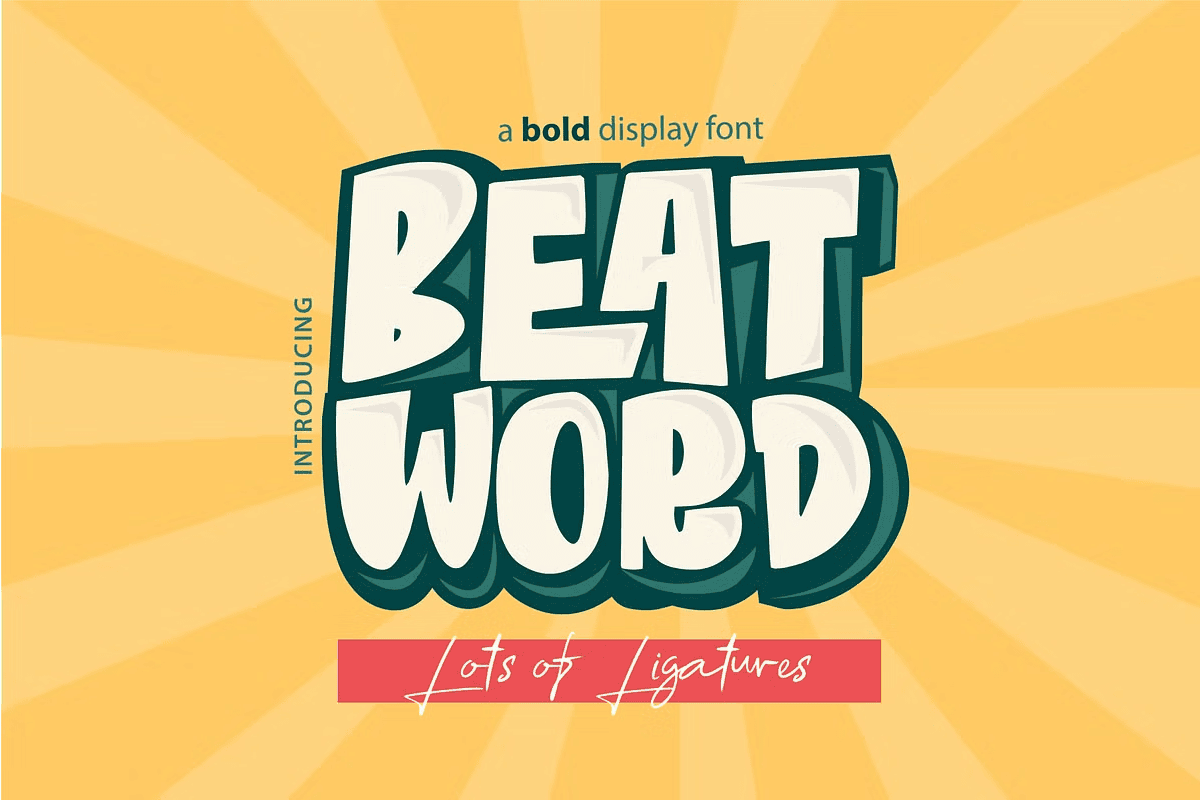 Beat Word | A BOLD fun Display - GRAPHICOLD
