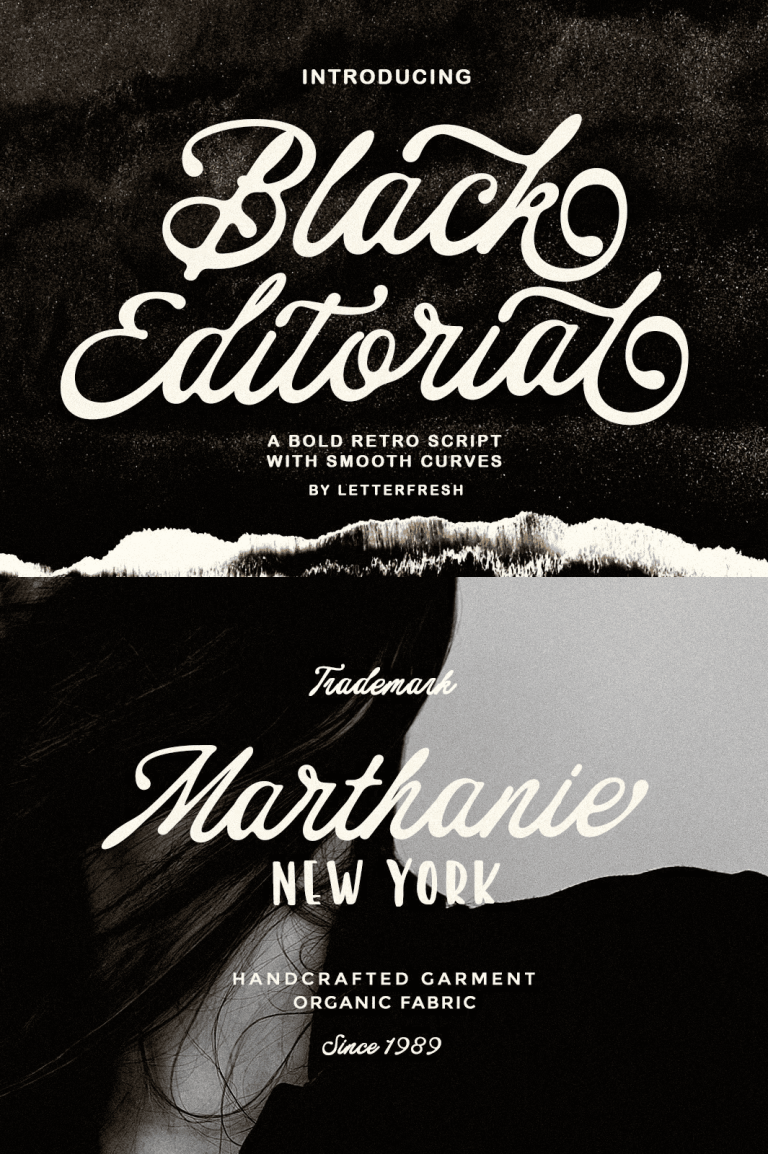 Black Editorial Script - GRAPHICOLD