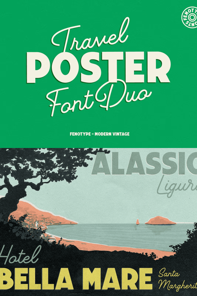 Travel Poster Font Duo - GRAPHICOLD