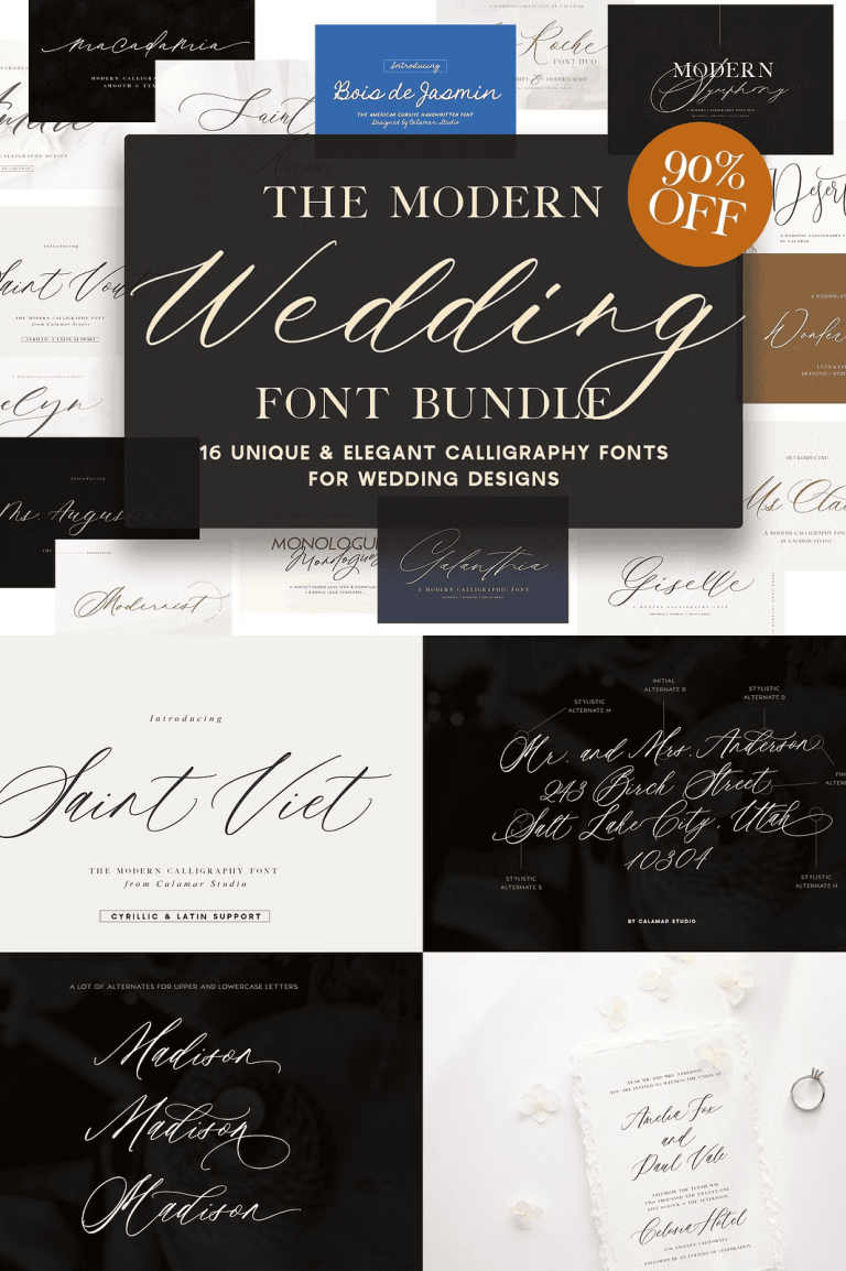 The Wedding Calligraphy Font Bundle - GRAPHICOLD