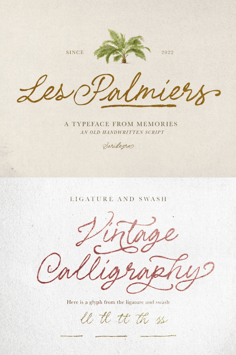 Les Palmiers - Handwritten Script - GRAPHICOLD